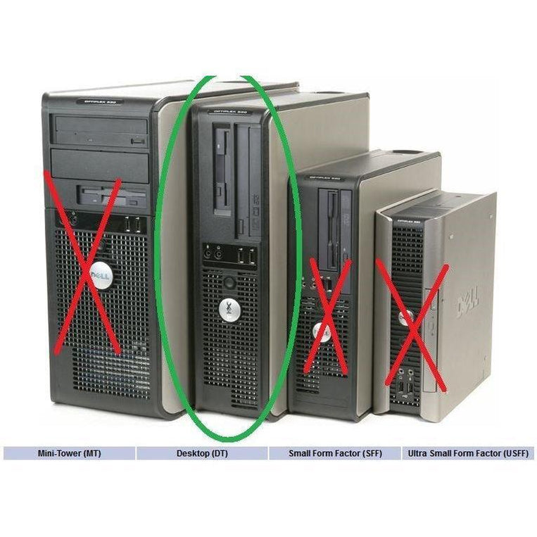 DELL OptiPlex 580 760 780 960 DT Desktop Computer Form Factor 255W pow ...
