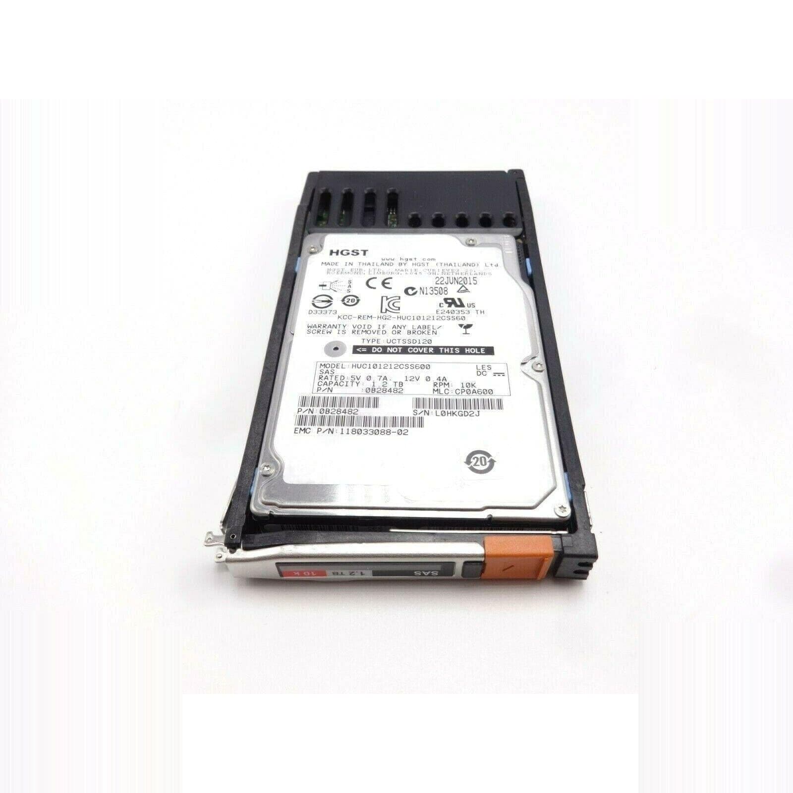 EMC 118033088-02 1.2TB 10K 6Gbps 2.5" SAS Small Form Factor Hard Drive