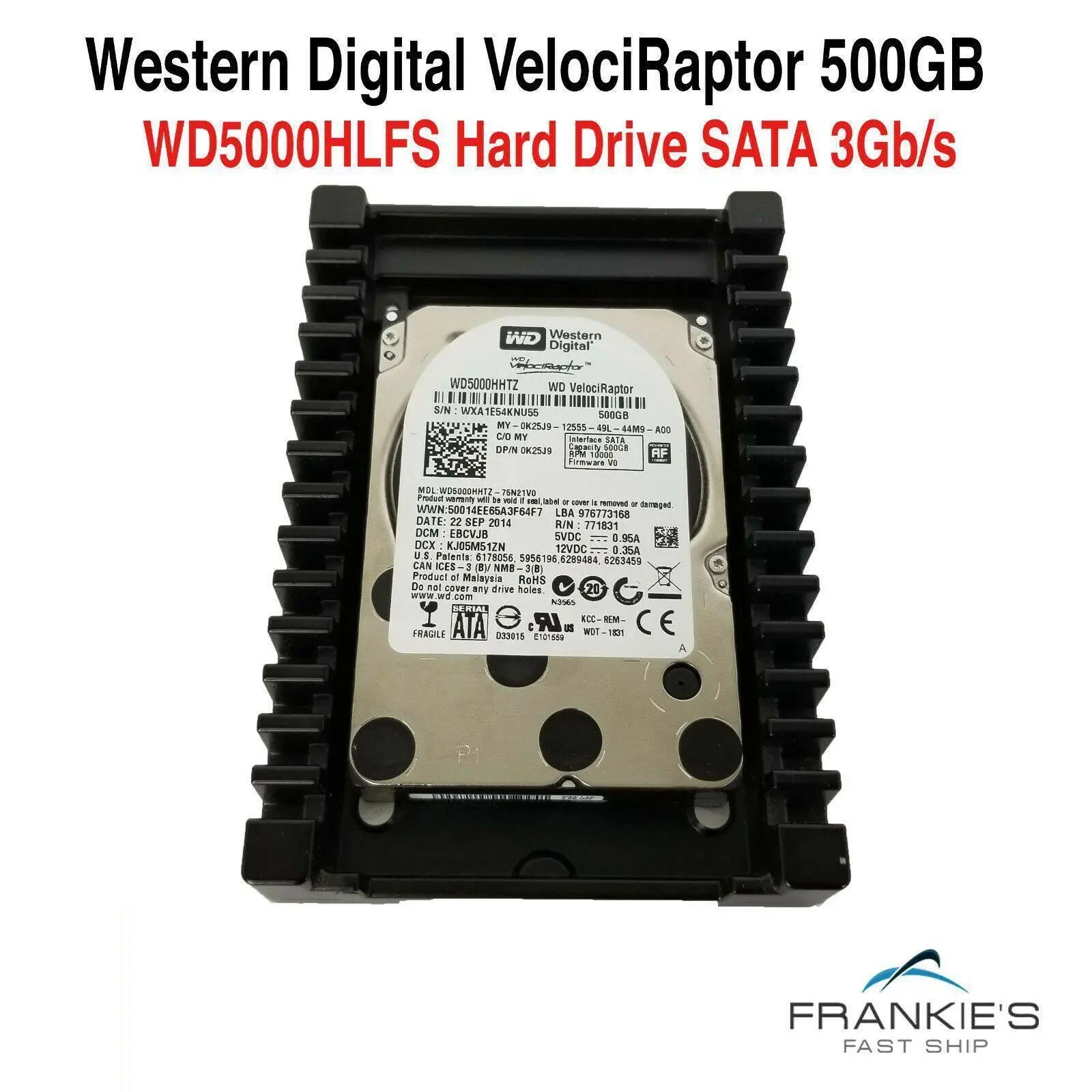 Western Digital WD VelociRaptor WD5000HHTZ 500GB Hard Drive SATA 6Gb/s ...